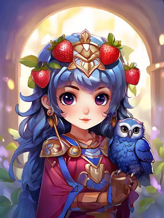 Beautiful Princess With An Owl Painting | Diamond Painting Kits