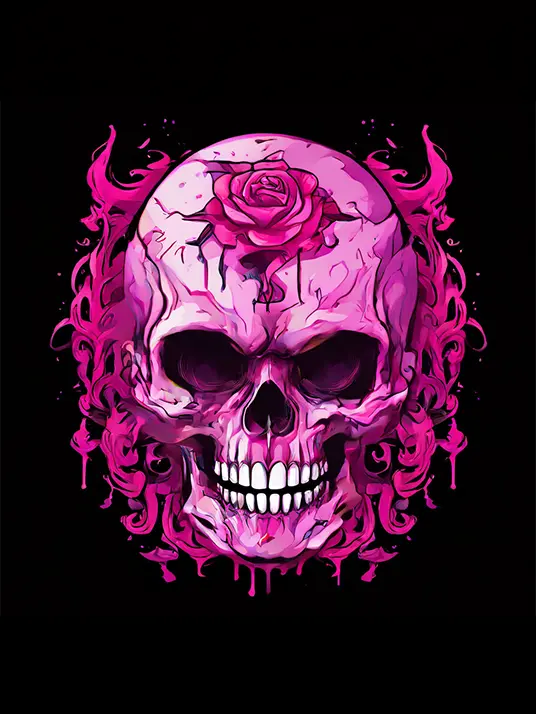 Abstract Pink Skull Painting | Diamond Painting Kits