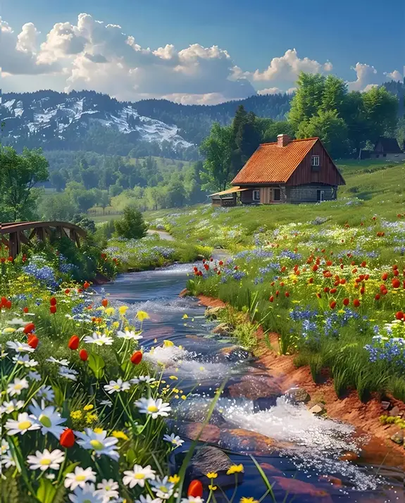 Spring Landscape Painting | Diamond Painting Kits