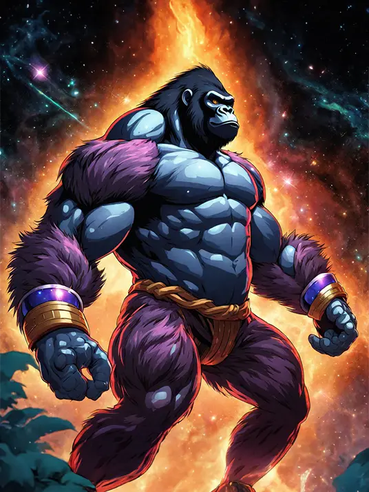 Gorilla Cosmic Anime Entity Painting | Diamond Painting Kits