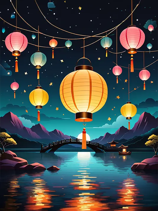 Festive Lantern Painting | Diamond Painting Kits