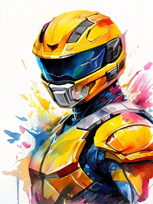 Yellow Power Ranger Painting | Diamond Painting Kits