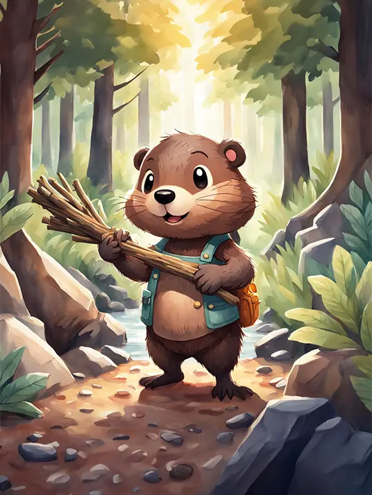 A Beaver Baby Painting | Diamond Painting Kits