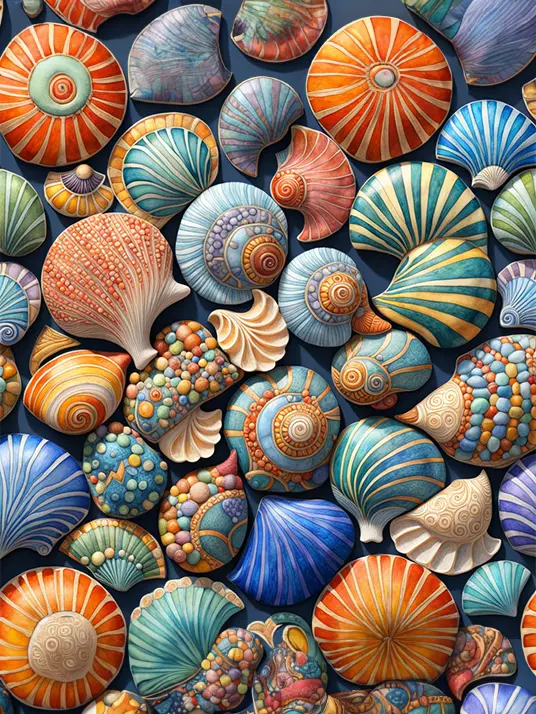Colorful Seashells Painting | Diamond Painting Kits