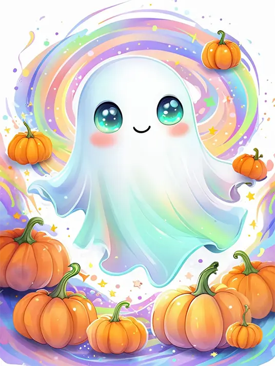Cute Little Ghost Painting | Diamond Painting Kits