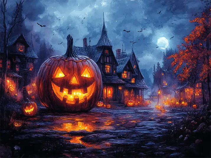 Nightmare In Orange | Diamond Painting Kits