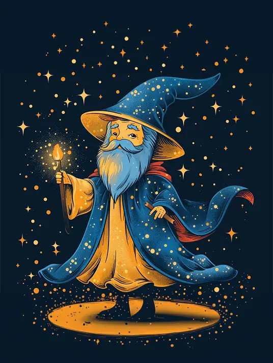 Cute Wizard Painting | Diamond Painting Kits