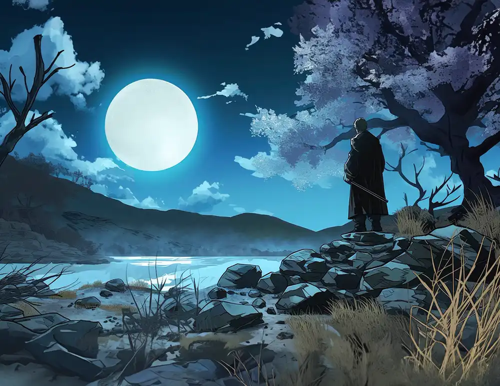 Anime Lunar Landscape Painting | Diamond Painting Kits
