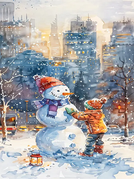 Snowman Magic Painting | Diamond Painting Kits