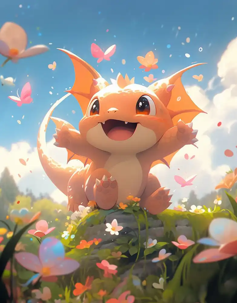 Adorable Baby Anime Dragon Painting | Diamond Painting Kits