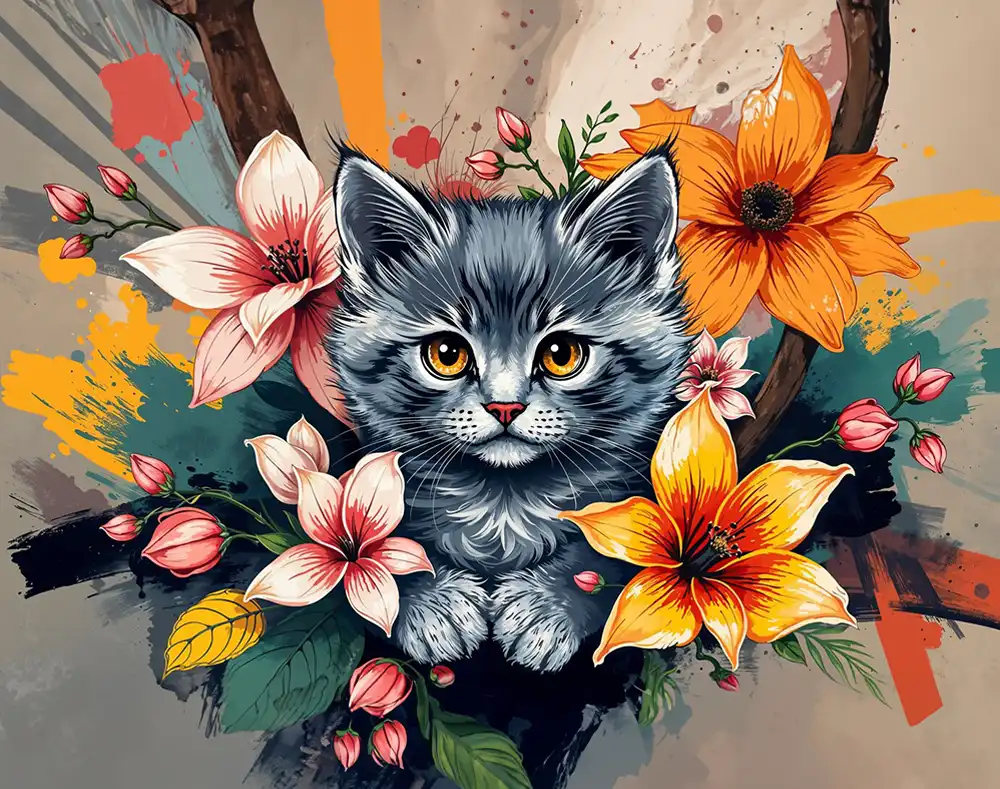 Fluff In Bloom Painting | Diamond Painting Kits