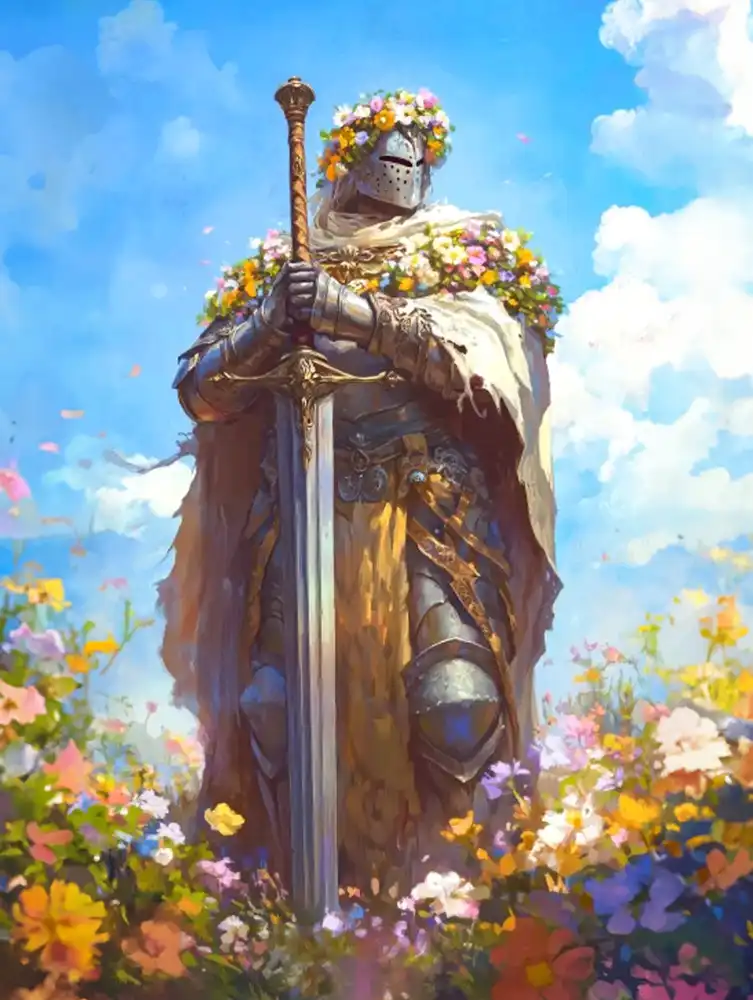 Floral Knight Painting | Diamond Painting Kits