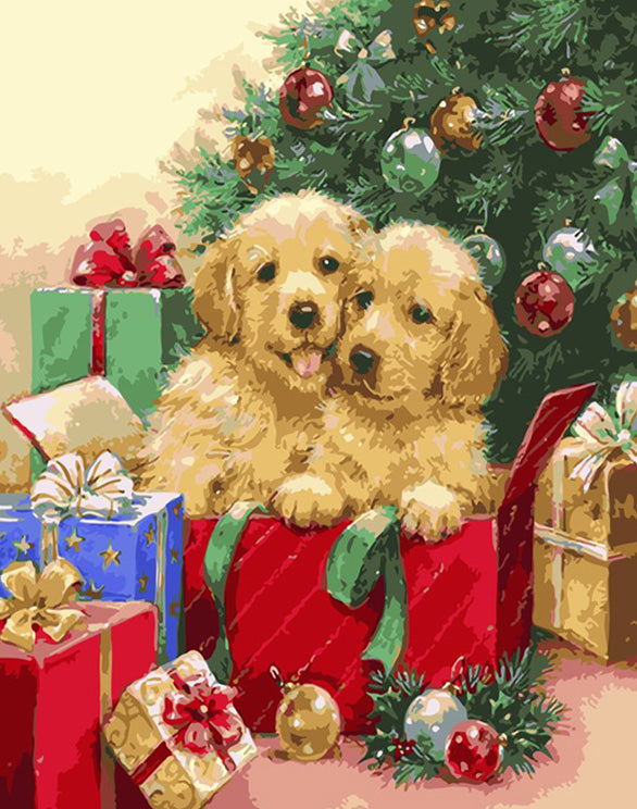 Cute Labrador Couple Diamond Painting Painting | Diamond Painting Kits