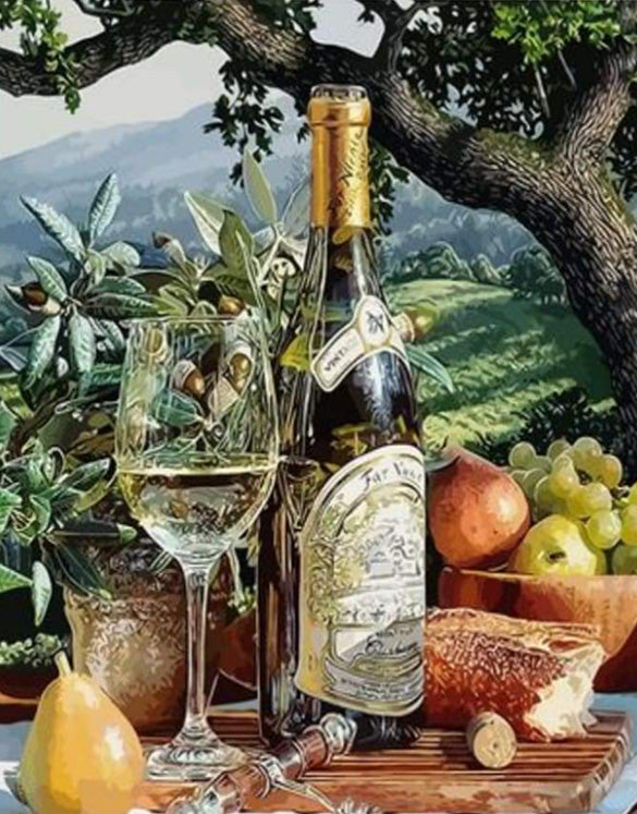 Wine And Fresh Fruit Diamond Painting Painting | Diamond Painting Kits