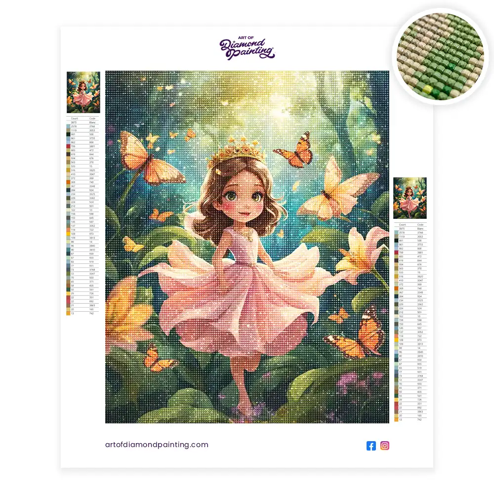 Butterfly Princess Painting | Diamond Painting Kits
