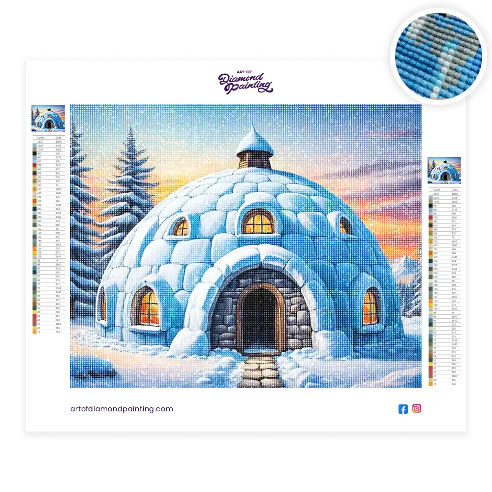 Traditional Igloo House Painting | Diamond Painting Kits