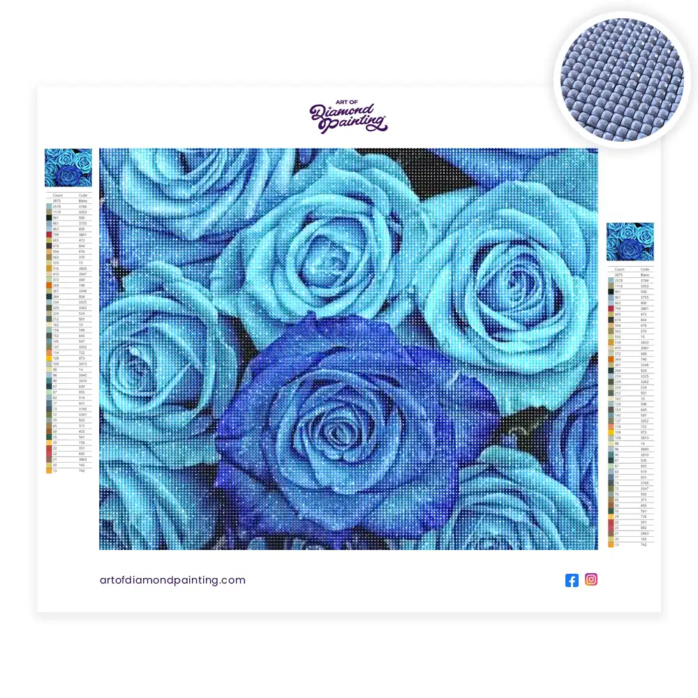 Blue Roses Diamond Painting Painting | Diamond Painting Kits