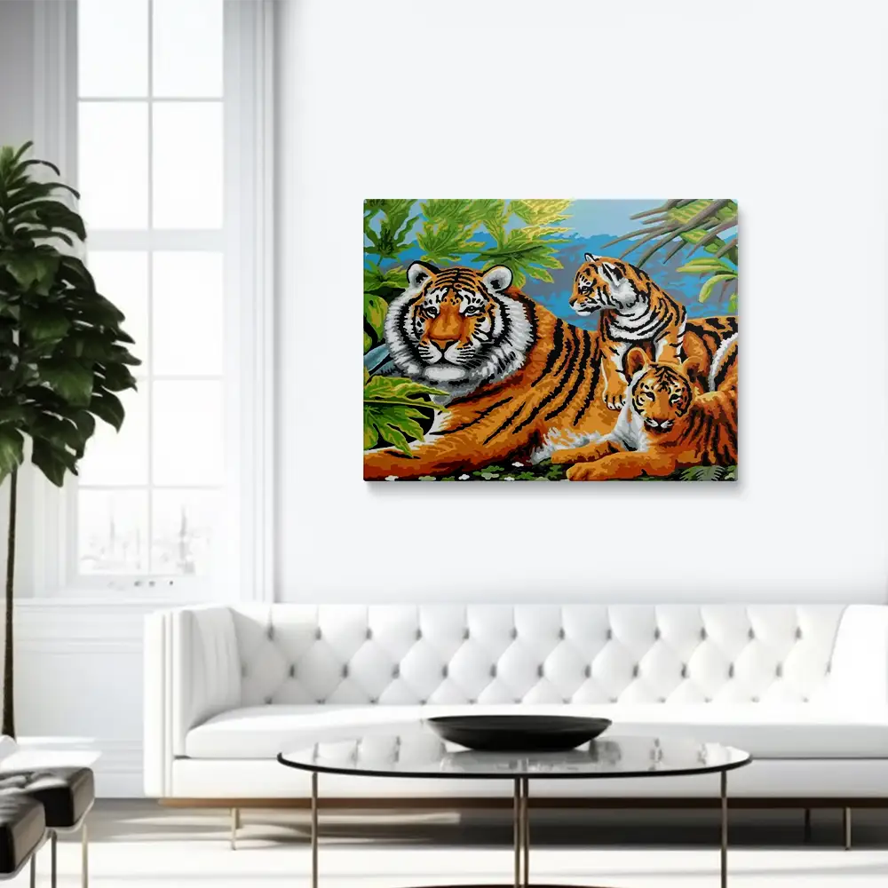 Tiger Family Diamond Painting Painting | Diamond Painting Kits