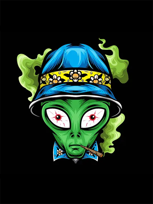 Alien Hookah Smoker Painting Painting | Diamond Painting Kits