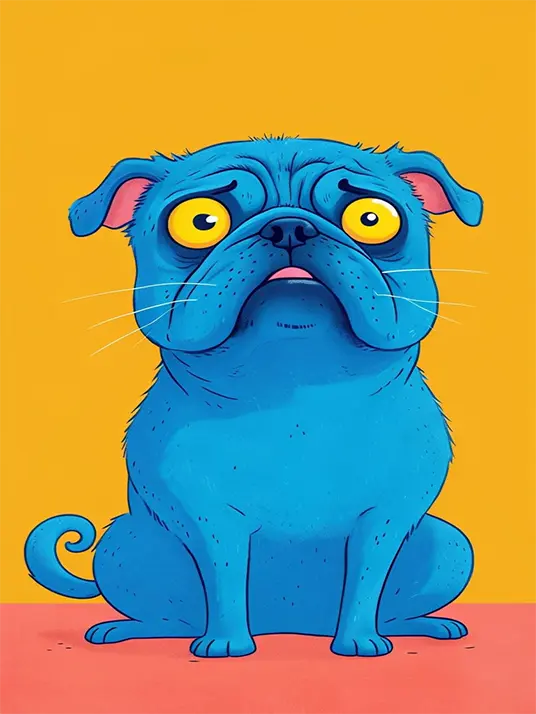 Blue Pug Painting | Diamond Painting Kits