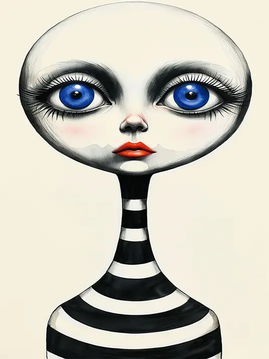 Cobalt Blue Eye Figure Painting | Diamond Painting Kits