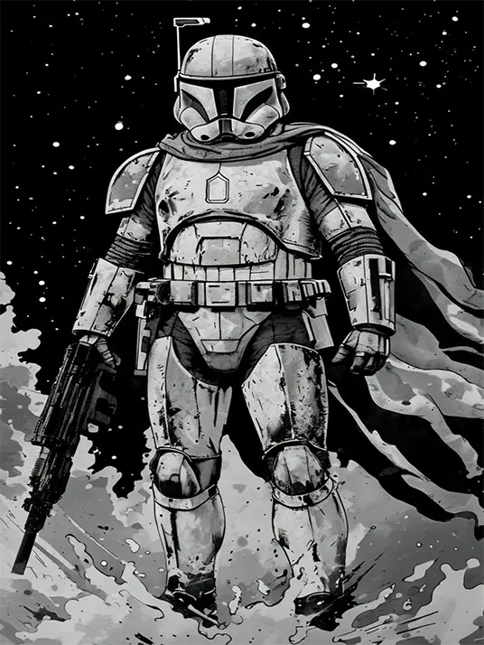 Futuristic Hunter Painting | Diamond Painting Kits