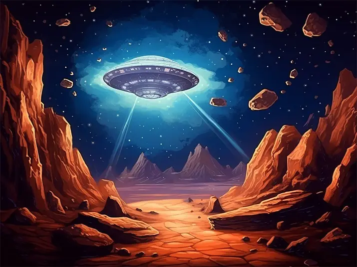 Galactic UFO Painting | Diamond Painting Kits