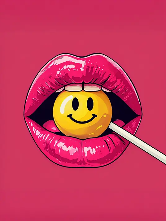 Glossy Pink Lips Painting | Diamond Painting Kits