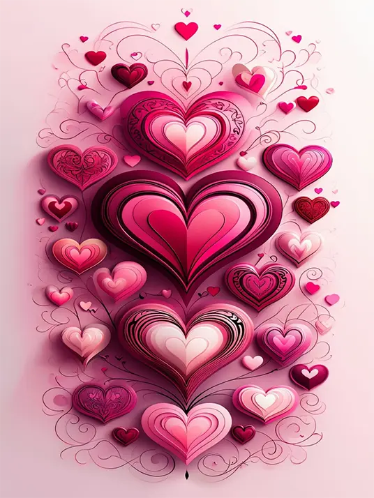 Heart Patterns Painting | Diamond Painting Kits