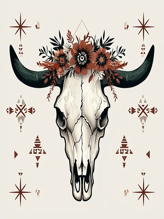 Rustic Cow Skull | Diamond Painting Kits