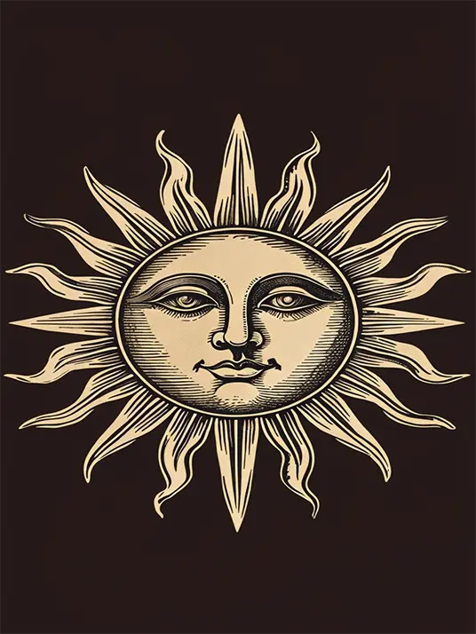 Vintage Sun Face Painting | Diamond Painting Kits
