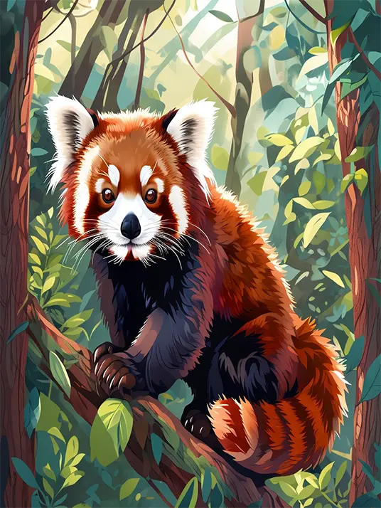 Whimsical Red Panda Painting | Diamond Painting Kits